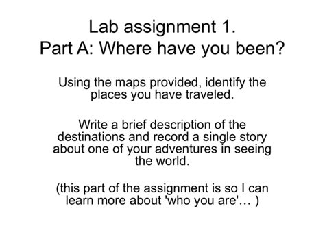 lab assignment 1 maps