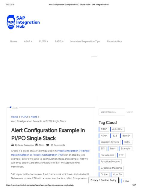 Alert Configuration Example In Pi Po Single Stack Sap Integration Hub Pdf Pdf Internet