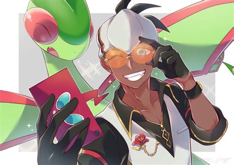 raihan rotom rotom phone and flygon pokemon and 2 more drawn by