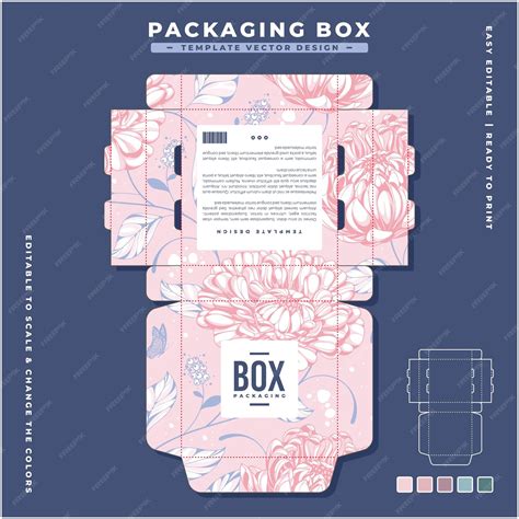 Premium Vector Packaging Box Aesthetic Floral Design 3