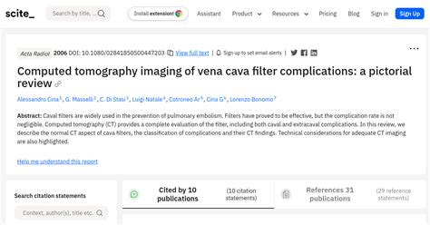 Computed Tomography Imaging Of Vena Cava Filter Complications A Pictorial Review Scite Report