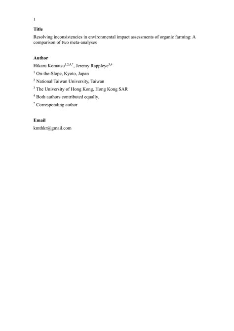 PDF Resolving Inconsistencies In Environmental Impact Assessments Of