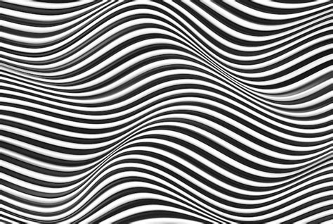 Premium Vector Wave Of Optical Illusion Abstract Black And White Illustrations Horizontal