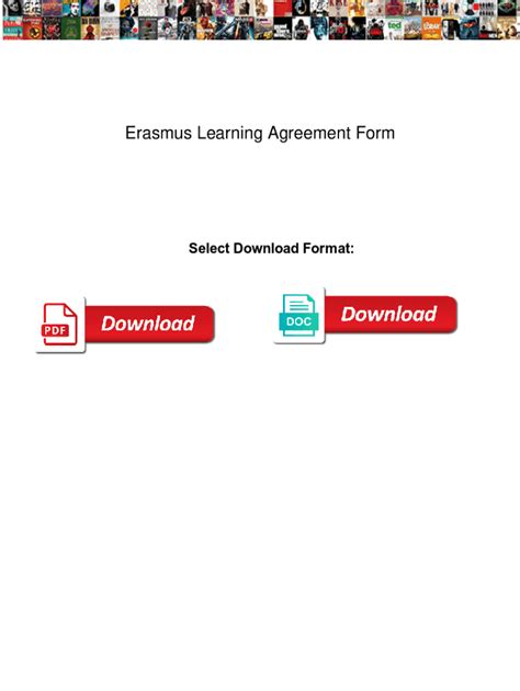 Fillable Online Erasmus Learning Agreement Form Erasmus Learning