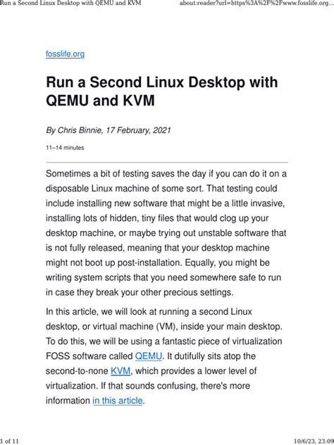 Run A Second Linux Desktop With Qemu And Kvm Pdf Virtual Machine