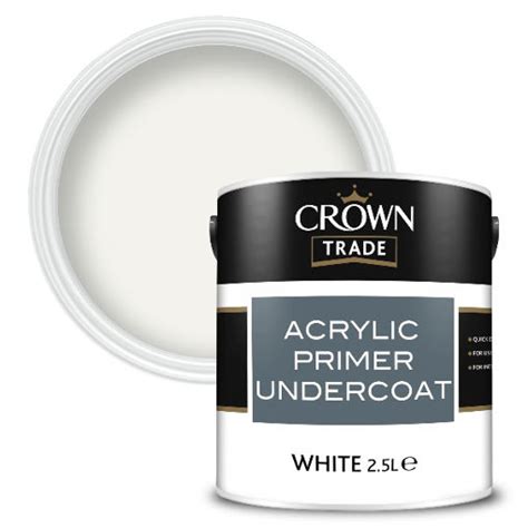 Pc Building Supplies Crown Trade Acrylic Primer Undercoat 2 5l White