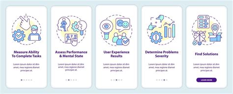 Usability Test Goals Onboarding Mobile App Screen Improve Product Walkthrough 5 Steps Editable