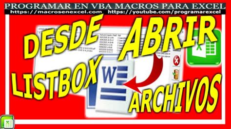 Como ABRIR Archivo WORD Desde Un LISTBOX De Excel VBA