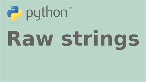 Cadenas Crudas Raw Strings Anulando Caracteres De Escape En Python Youtube