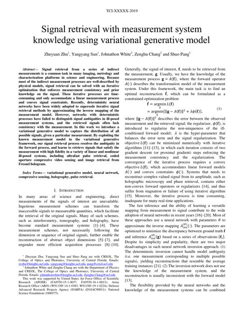 Pdf Signal Retrieval With Measurement System Knowledge Using
