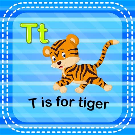 Premium Vector Flashcard Letter T Is For Tiger