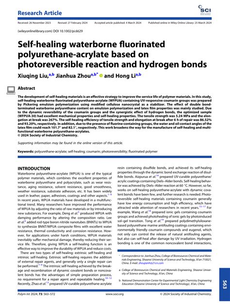 Self‐healing Waterborne Fluorinated Polyurethane‐acrylate Based On