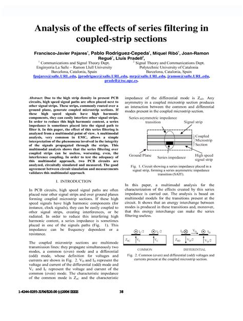 Analysis Of The Effects Of Series Filtering In Coupled Strip Sections