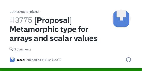 Proposal Metamorphic Type For Arrays And Scalar Values · Issue 3775 · Dotnetcsharplang · Github