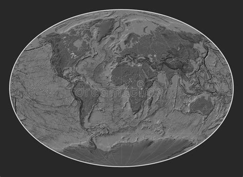 Tectonic Plate Boundaries On The World Bilevel Map 0 Pm Fahey Stock Illustration