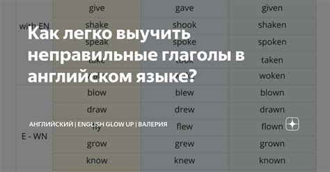 Как легко выучить неправильные глаголы в английском языке Английский English Glow Up