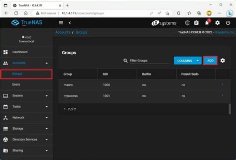 how to create new users and groups on truenas server decode