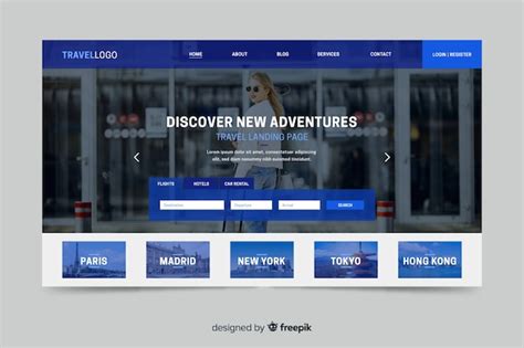 여행 방문 페이지 무료 벡터