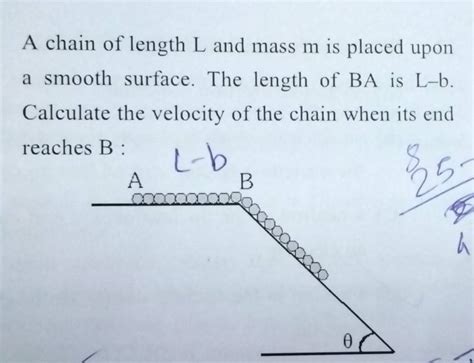 A Chain Of Length L And Mass M Is Placed Upon A Smooth Surface The Lengt