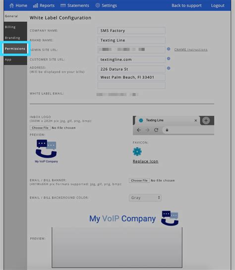 enabling and disabling permissions sms factory