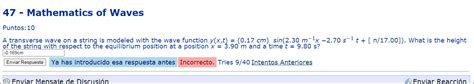 solved 47 mathematics of waves puntos 10 a transverse wave