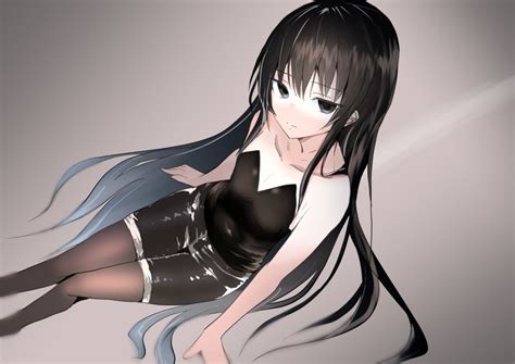 Safebooru 1girl Absurdres Black Hair Black Shorts Highres Long Hair