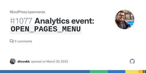 Analytics Event `openpagesmenu` · Issue 1077 · Wordpressopenverse