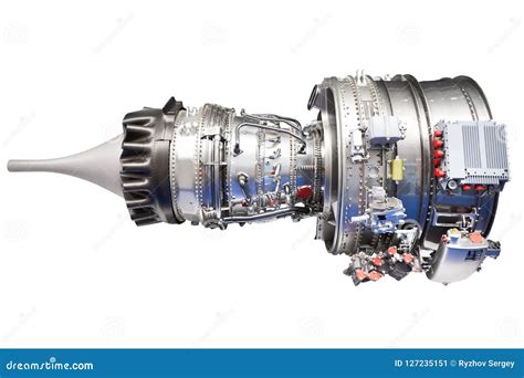 Two Circuit Turbofan Engine For Aircraft Isolated Stock Image Image