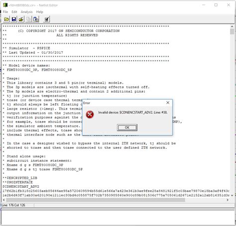 Tinaspicelm5069 Cannot Import Encrypted On Semiconductor Mosfet Pspice Model Simulation