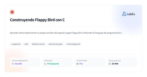 construyendo flappy bird con c labex