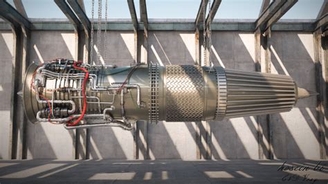 Jet Engine 3d Model In Parts 3dexport