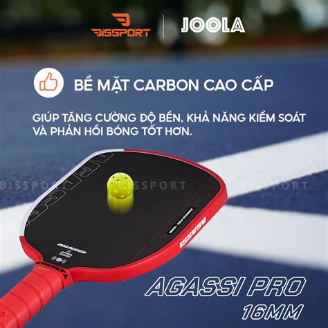 Vợt Pickleball Joola Agassi Pro 16mm Chính Hãng Sợi Lõi Tổ Ong Nhẹ