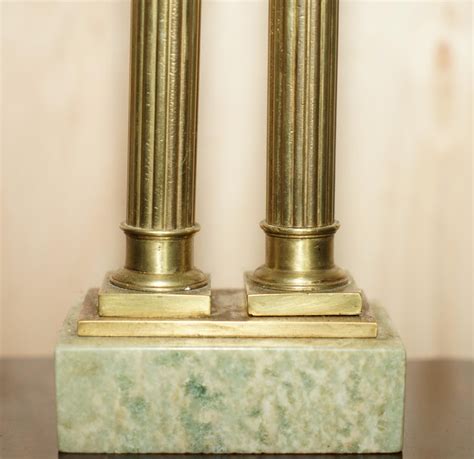 Antique Victorian Marble And Brass Roman Grand Tour Statue Columns