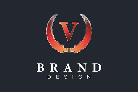 Premium Vector V Gradient Colorful Design Template