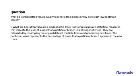 Solved What Do Low Bootstrap Values In A Phylogenetic Tree Indicate