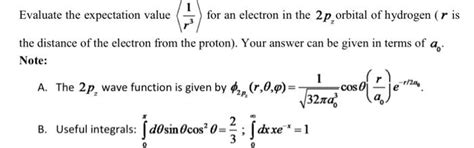 Solved Evaluate The Expectation Value R31 For An Electron