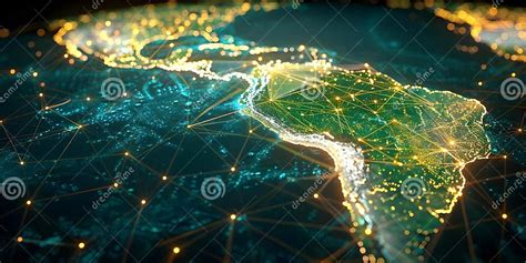 A Digital Map Showcasing The Interconnectivity Within The Americas