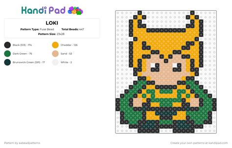 Loki Fuse Bead Pattern Kandi Pad Kandi Patterns Fuse Bead Patterns