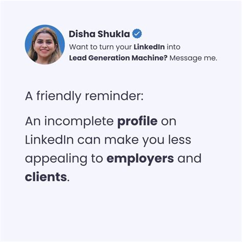 Disha Shukla On Linkedin How Does A Complete Linkedin Profile Attract
