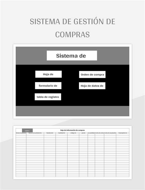 Plantilla De Excel Sistema De Gestión De Compras Y Hoja De Cálculo De