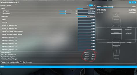 Weight And Balance Values Shortened User Interface And Activities