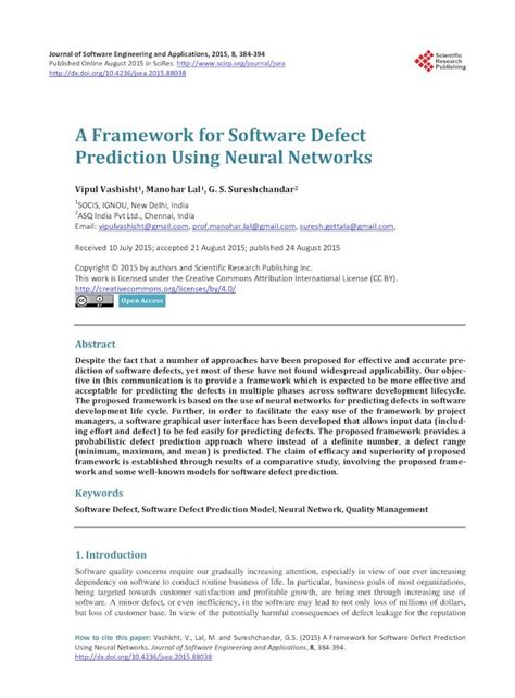 Pdf A Framework For Software Defect Prediction Using Neural Software Defect Software