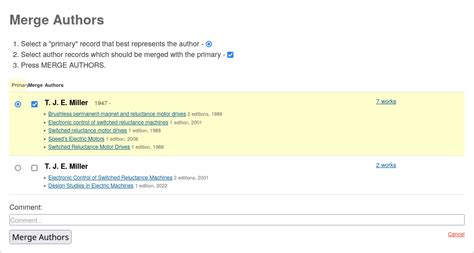 Update Merge Author Ui To Reflect Current Merge Guidelines · Issue 7259 · Internetarchive