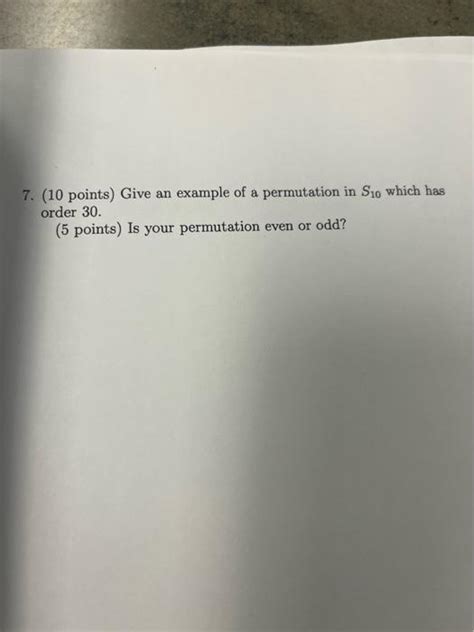 solved 7 10 points give an example of a permutation in