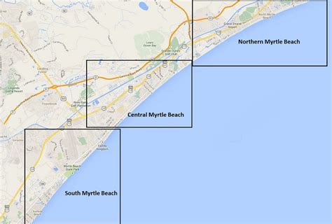Oceanfront Myrtle Beach Attraction Map Myrtle Beach The Grand Strand