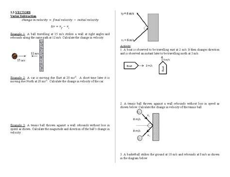1 3 Vector Subtraction Worksheet 1 Vectors Vector Subtraction 𝑐ℎ𝑎𝑛𝑔𝑒 𝑖𝑛 𝑣𝑒𝑙𝑜𝑐𝑖𝑡𝑦 𝑓𝑖𝑛𝑎𝑙