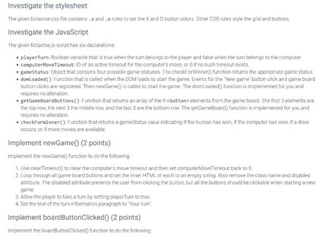 Solved 716 Lab Javascript Tic Tac Toe In This Lab You