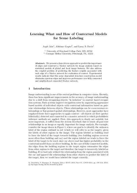 Pdf Learning What And How Of Contextual Models For Scene Labeling