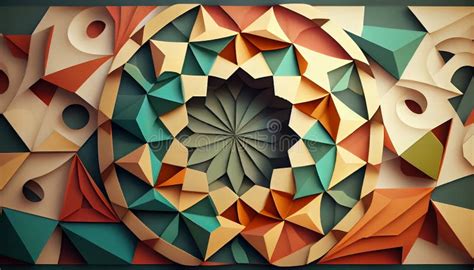 A Circular Pattern With A Variety Of Different Shapes That Interlock