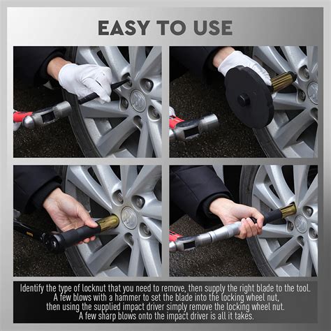 10 Piece Wheel Lock Removal Tool Kit Wheel Locking Nut Key Remover Kit
